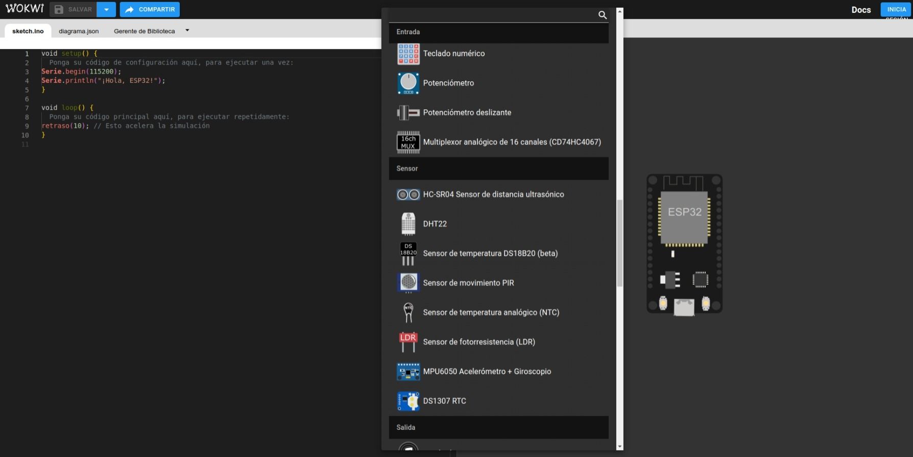 Wokwi un simulador de electrónica en línea